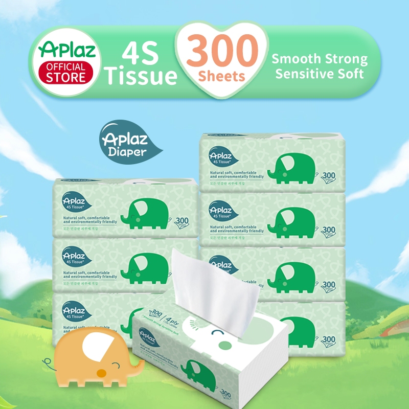 Aplaz 10pack Pure Natural Organic Facial Tissue Paper towel 4 ply ...