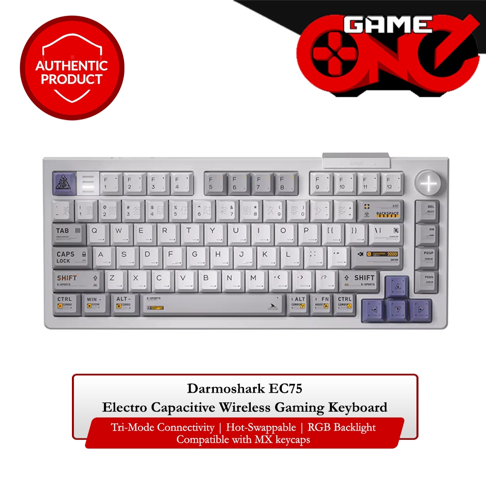 Darmoshark EC75 Electro Capacitive RGB Wireless Gaming Keyboard - White ...