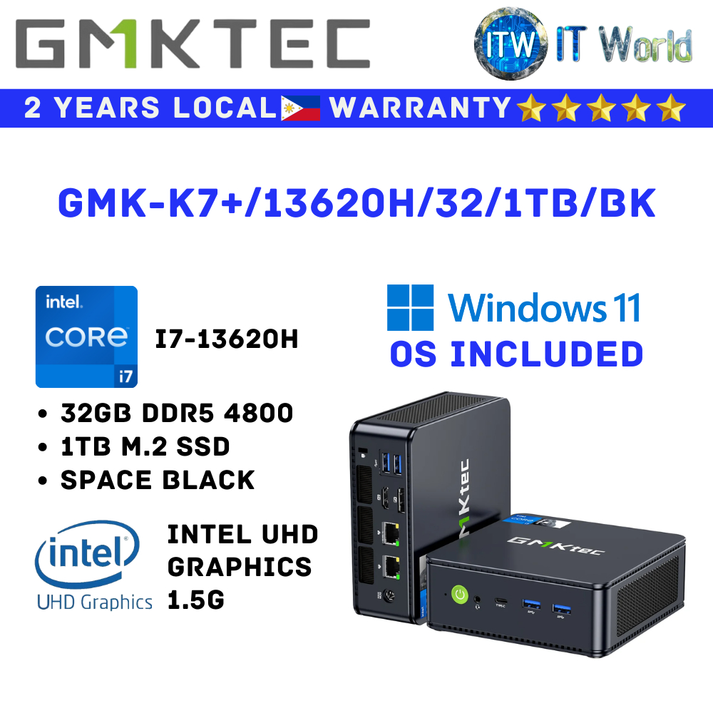 Itw | GMKtec Mini PC All in One Desktop PC Nucbox K7 Plus PC Kit (GMK-K7+/13620H/32/1TB/BK ...