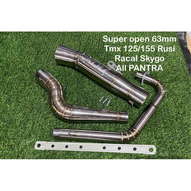 SUPER OPEN PIPE KOU DS4 63 MM FOR TMX 125 155 RUSI RACAL EURO SKYGO ...