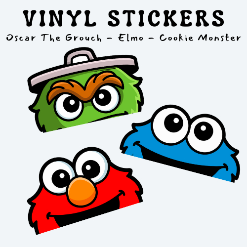 Oscar The Grouch - Elmo - Cookie Monster Peeker Sticker | Waterproof ...