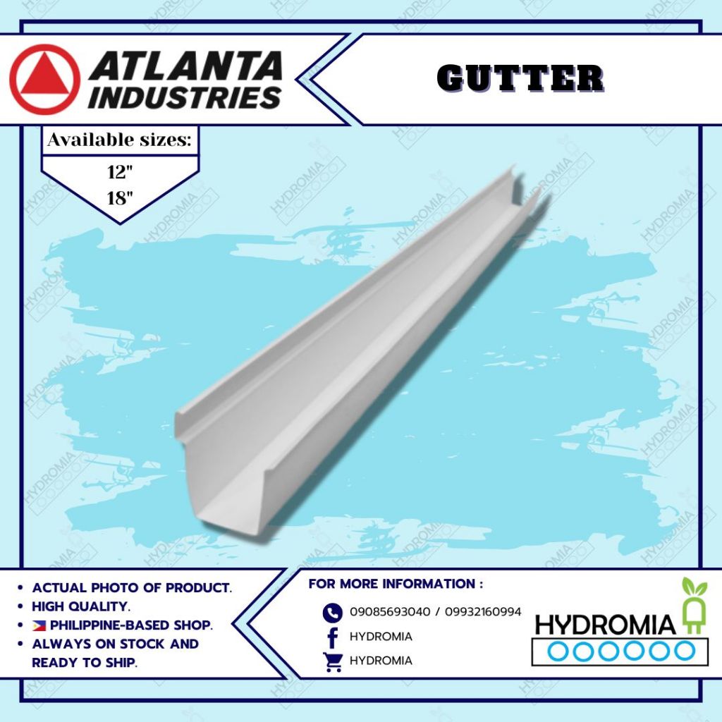 ATLANTA DURACON PVC GUTTER 12X8 , 18X8 8FT | Shopee Philippines
