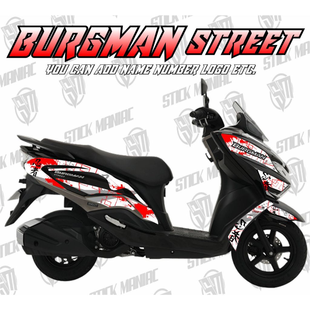 Suzuki Burgman Hight Quality Custom decals | Shopee Philippines