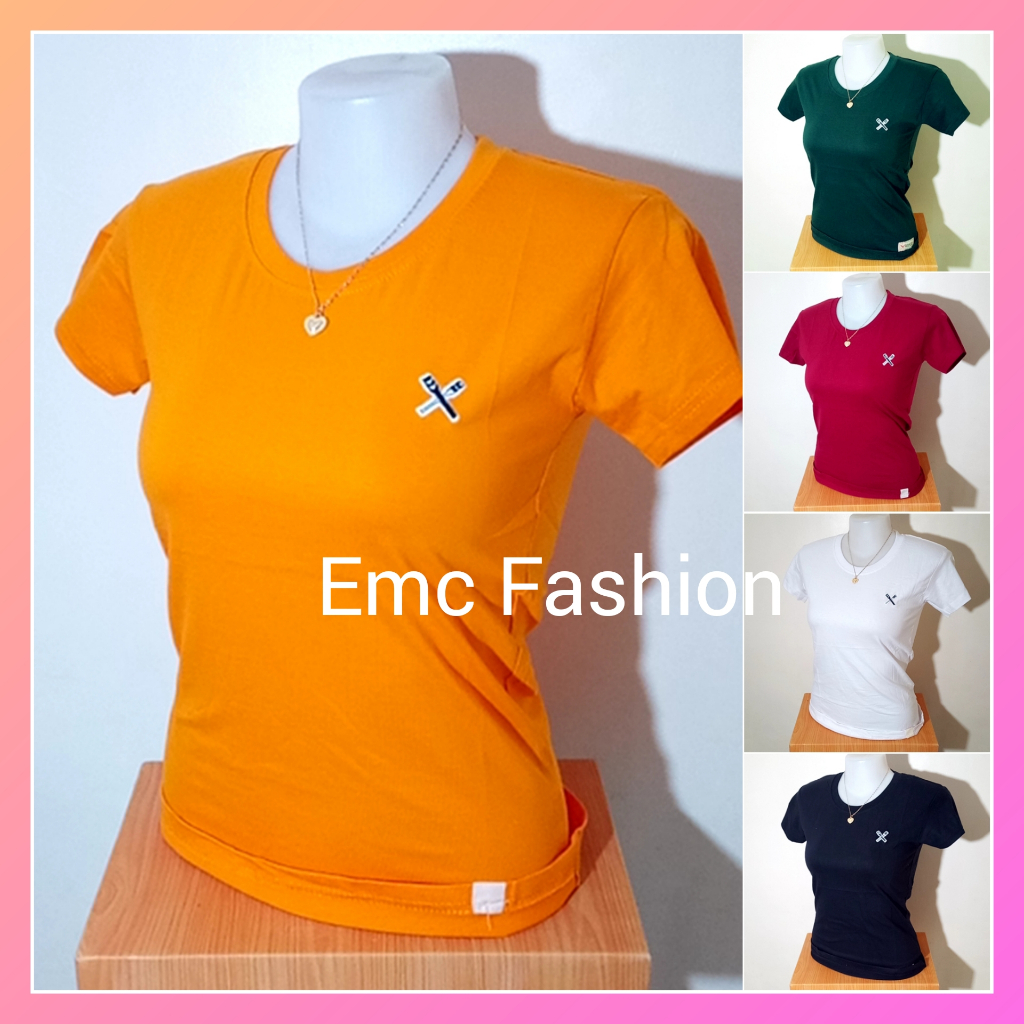 RG0919 Emc Fashion Ladies Cut Overrun T-Shirt For Women Embroidered ...