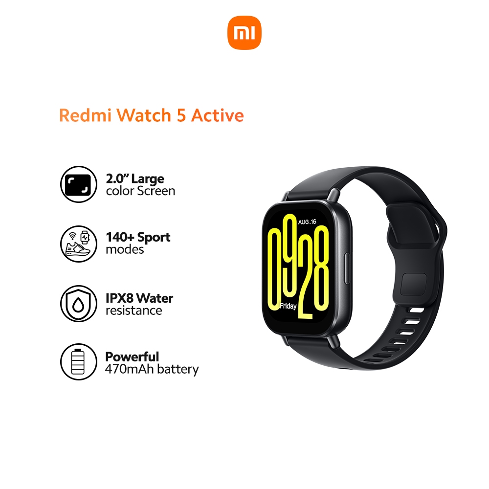 Redmi Watch 5 Active 470mah IPX8 Water Resistance | Shopee Philippines