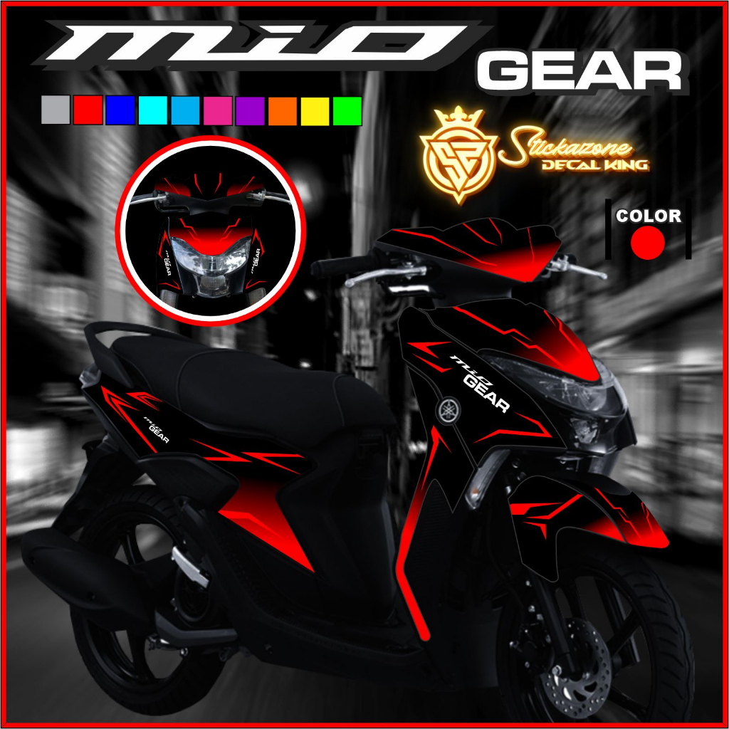 YAMAHA MIO GEAR NEW GRADIENT DESIGN PRINTED LAMINATED STICKAZONE ...