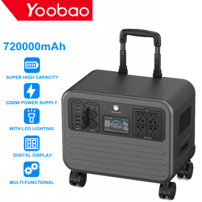 Yoobao En2200Q 720000Mah Dc Type-C Ac Car Cigar Pure Sine Wave Power ...