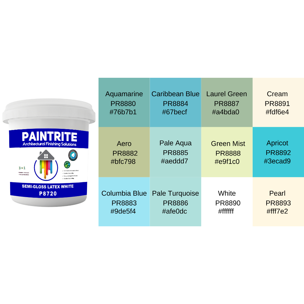 Paintrite Gloss Latex Paints 1L Color Palette #16 | Shopee Philippines