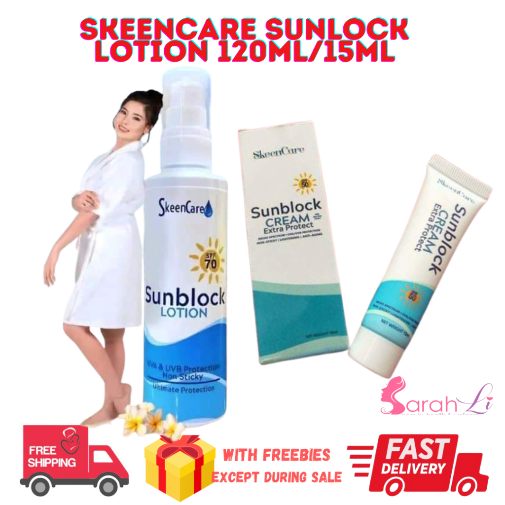 Skeencare Sunblock lotion SPF70 120ml / Sunscreen 10ml/ Nightcream 10g ...