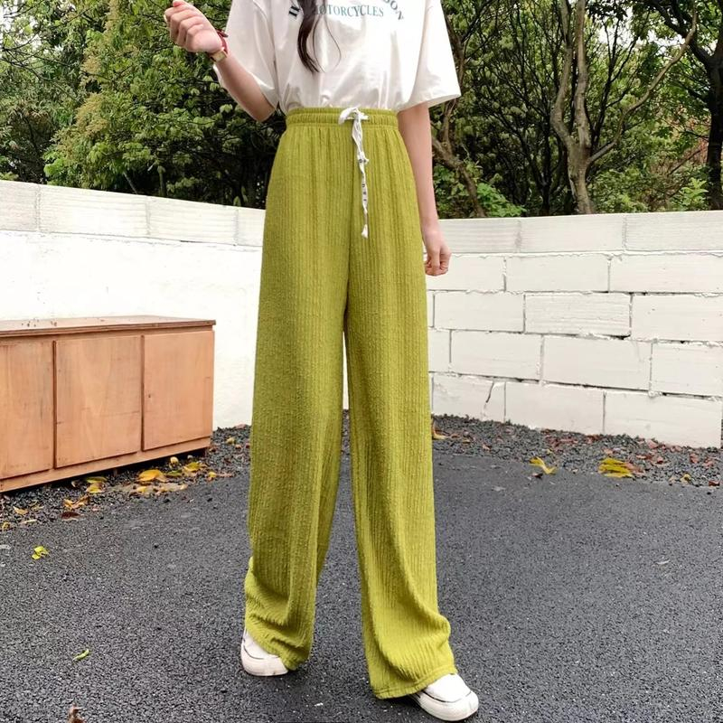 KILY.PH Highwaist Drawstring Pants Bark Crepe Wide Leg Stretchable Pants 7A0046 | Shopee Philippines