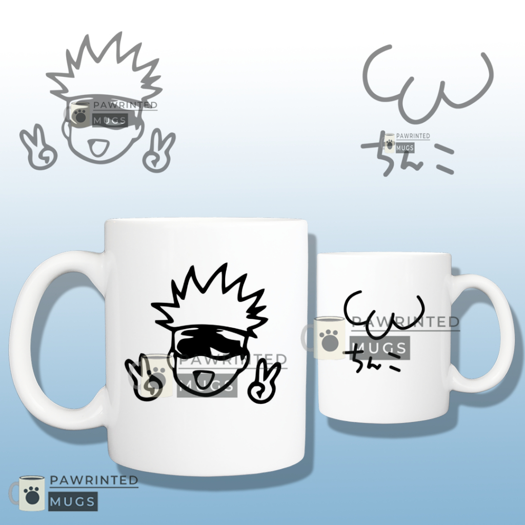 Jujutsu Kaisen Chibi Gojo Satoru drawing inspired mug and coaster ...