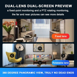 V380 PRO Q19 Plus Dual Lens HD 1080P Siren Alarm Smart CCTV Camera Bulb ...