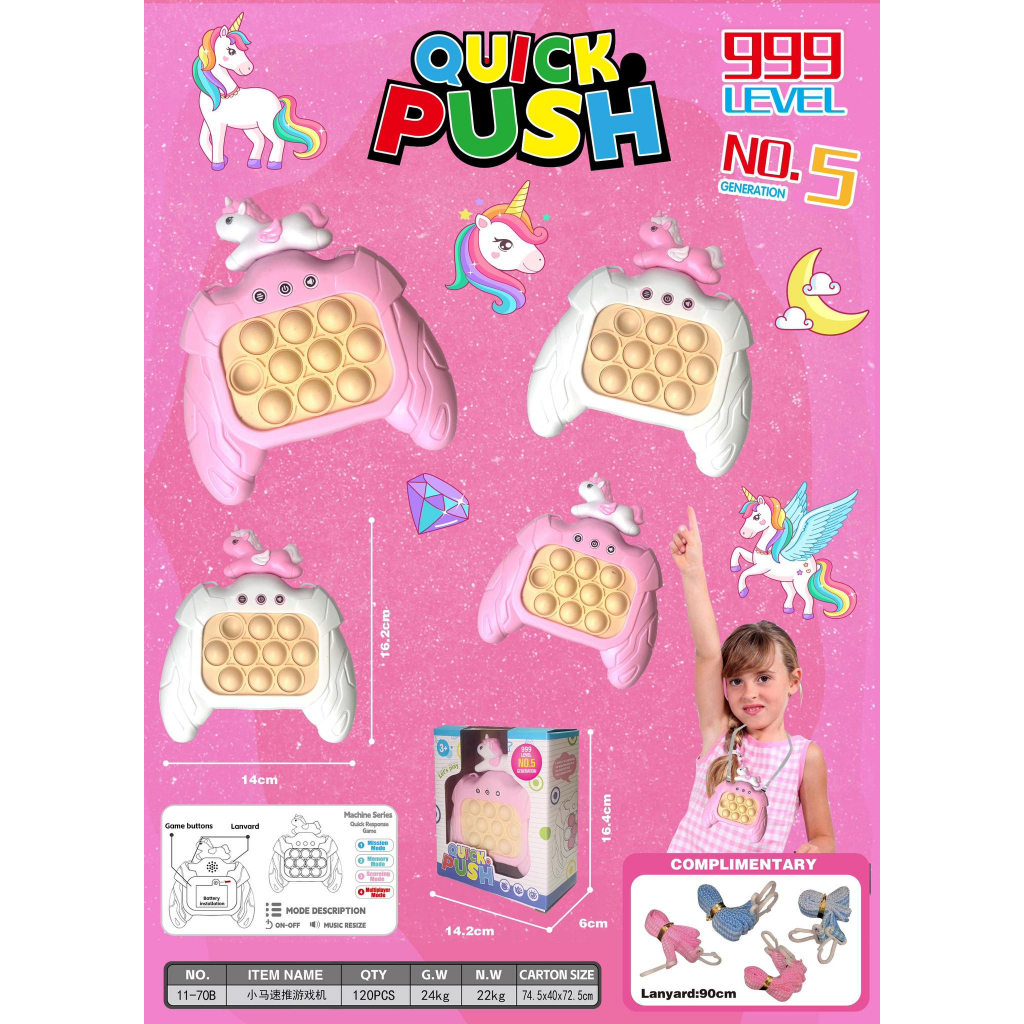 HCH Gamepad Pop It PRO Popping Game Fidget Anti Stress Toys Electric ...