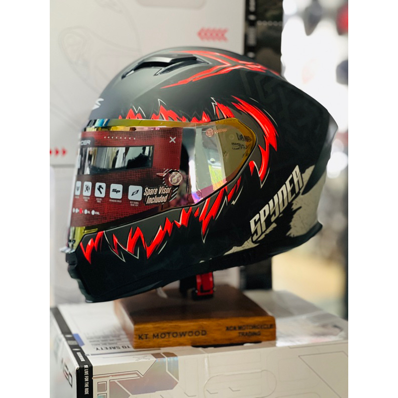 SPYDER CORSA GD Full-Face Dual Visor Helmet with FREE CLEAR VISOR ...
