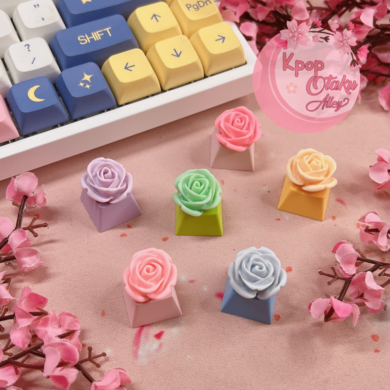 Big Rose Flower Collection Artisan Keycaps | Kpop Otaku Alley Keycaps ...