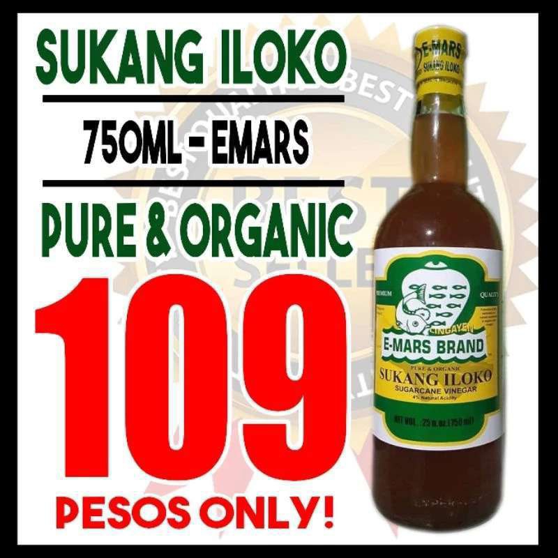 Sukang Iloko 750ML Pangasinan Pure and Organic ( E-MARS BRAND ...