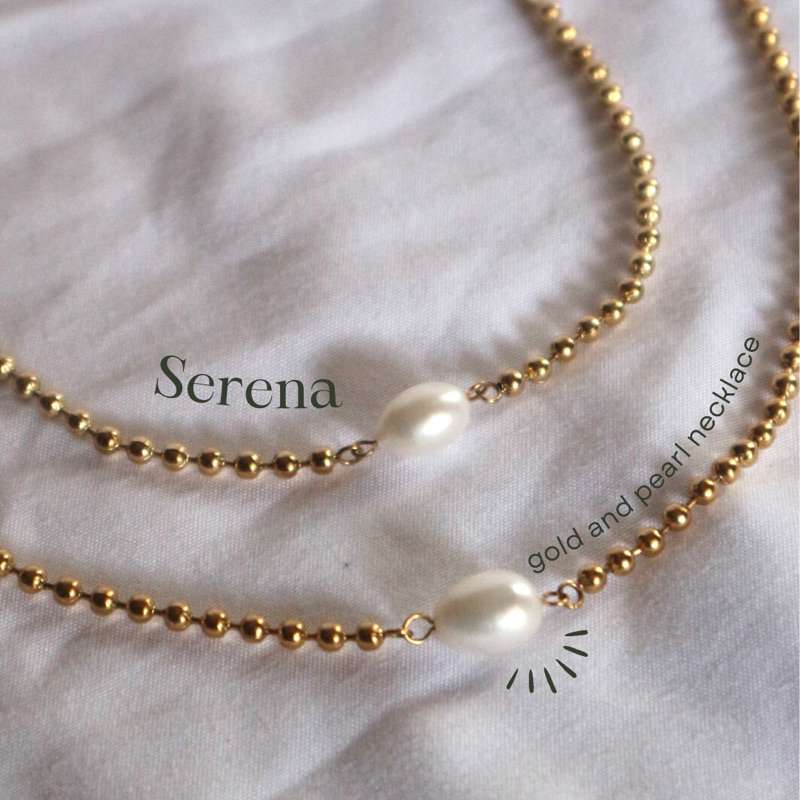 deliciaeph - Serena Pearl and Gold Bead Necklace | Shopee Philippines