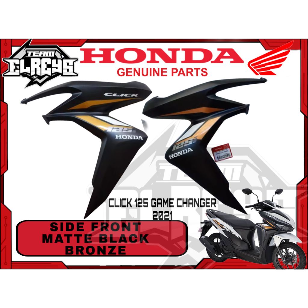 FRONT SIDE FAIRING M.BLK BRONZE FOR CLICK V2 125 2021 | Shopee Philippines