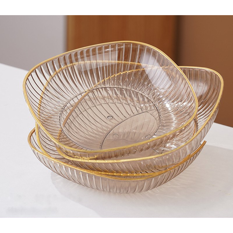 1pcTransparent Plastic Snack Plate Nordic Modern Style Looking Elegant ...