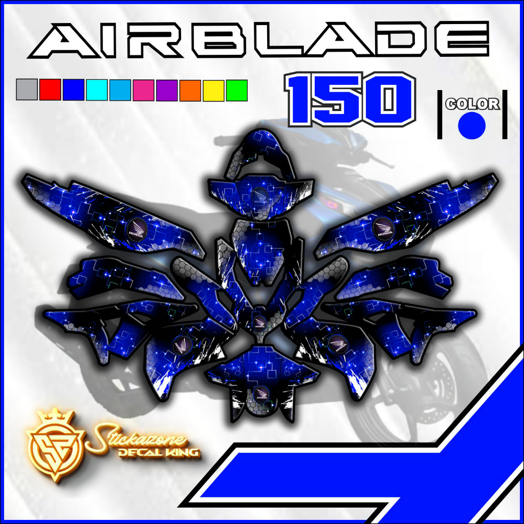 HONDA AIRBLADE 150 NEW DESIGN FULL STICKER DECALS PRINTED LAMINATED ...