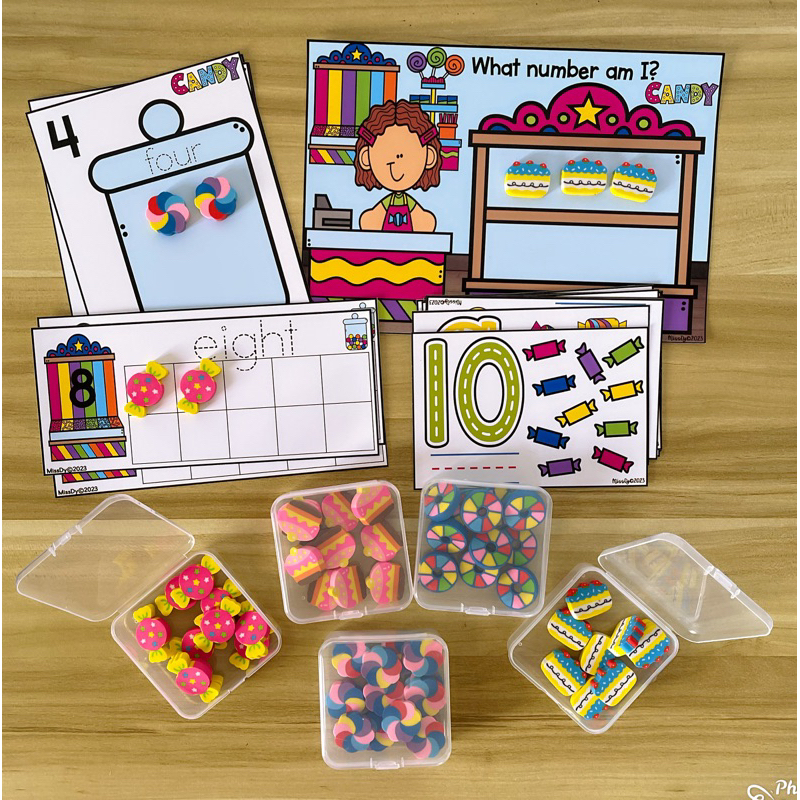 Candy Store Counting 0-10 with 1 box mini erasers | Shopee Philippines