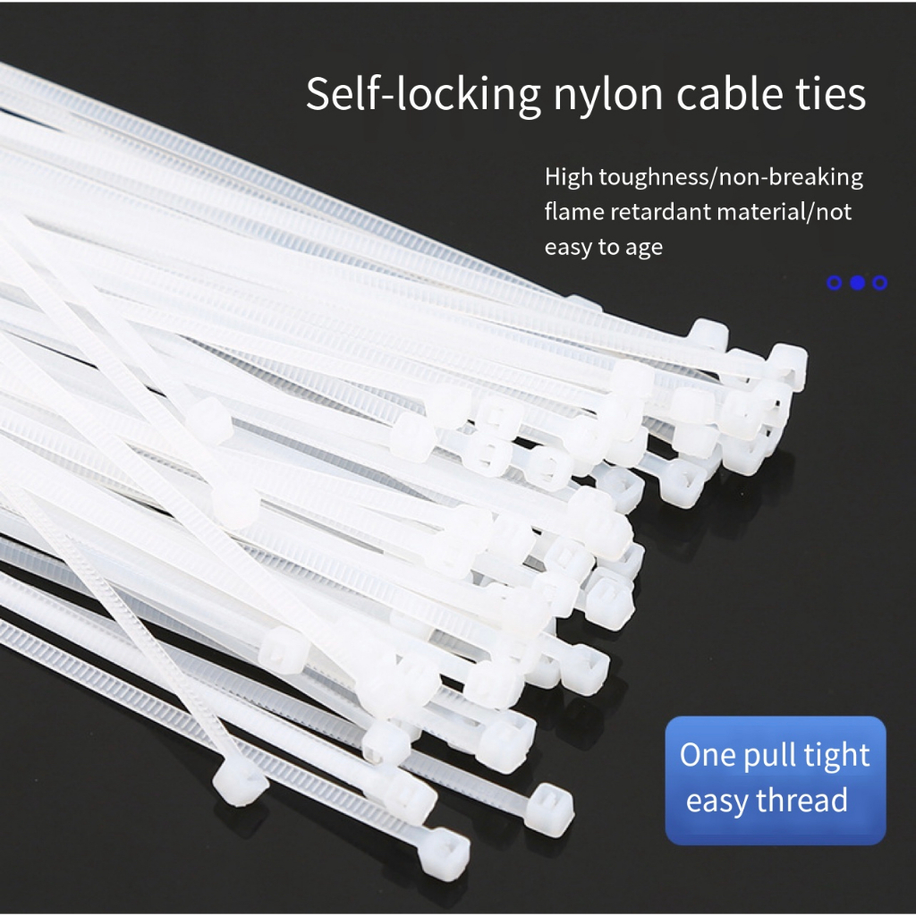 100 pcs Self-locking nylon ties to store and organize wire harnesses ...