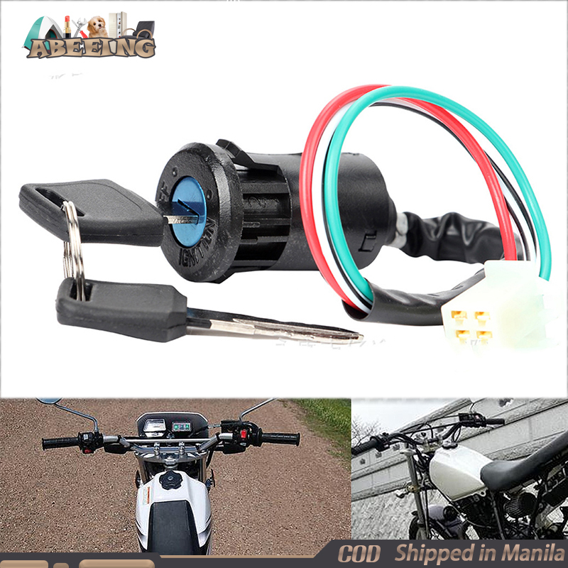 4 Wires Motorcycle Keys Ignition Switch Key Locking Starter Switch ...