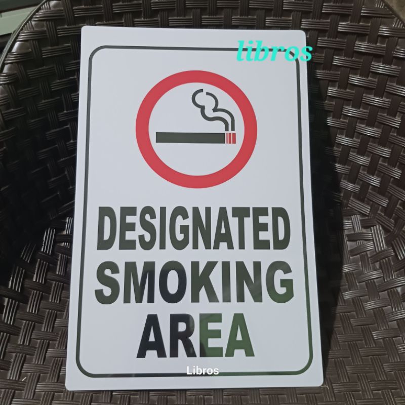 PVC A4 size Sign Designated Smoking Area | Shopee Philippines