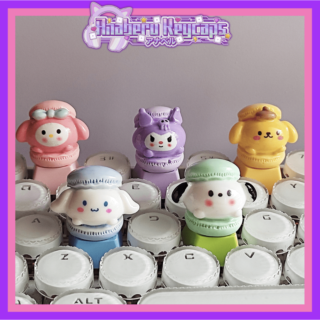 Sanrio Macaron Keycaps Melody Kuromi Cinnamon roll Pochaco Pompurin ...
