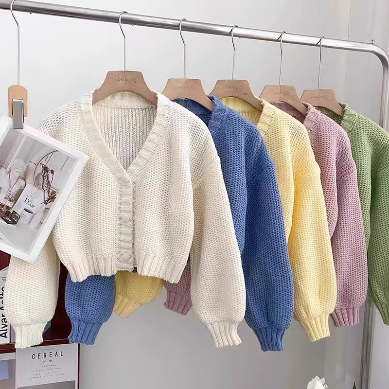 [Local Stock] Korean Loose Sweater Knit Cardigan For Women Clothing ...