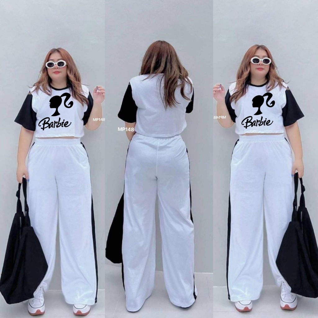 Plus Size Maye Coordinates wide leg pants pair with loose crop top ...