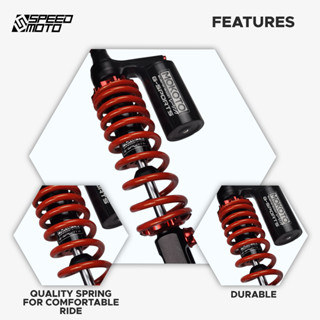 MOKOTO HONDA CLICK V1 V2 V3 REAR SHOCK GAS ABSORBER W/ BASO 330MM GOLD ...