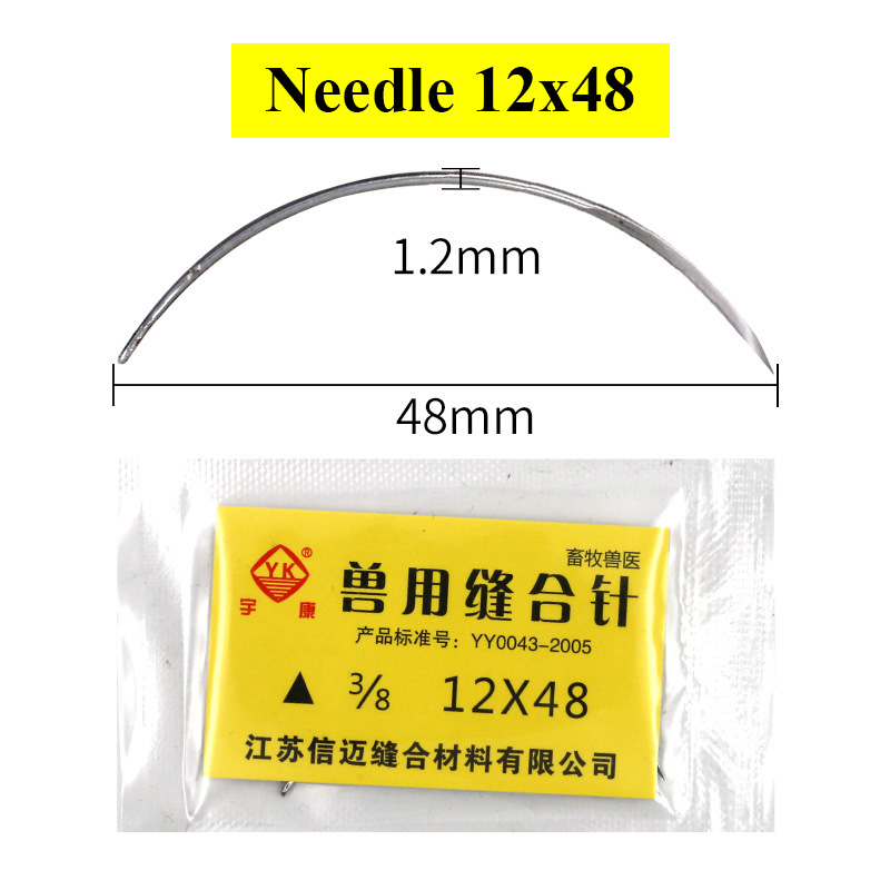 10Pcs/Set Veterinary Suture Needles Curve Surgical Niddle with Thread ...