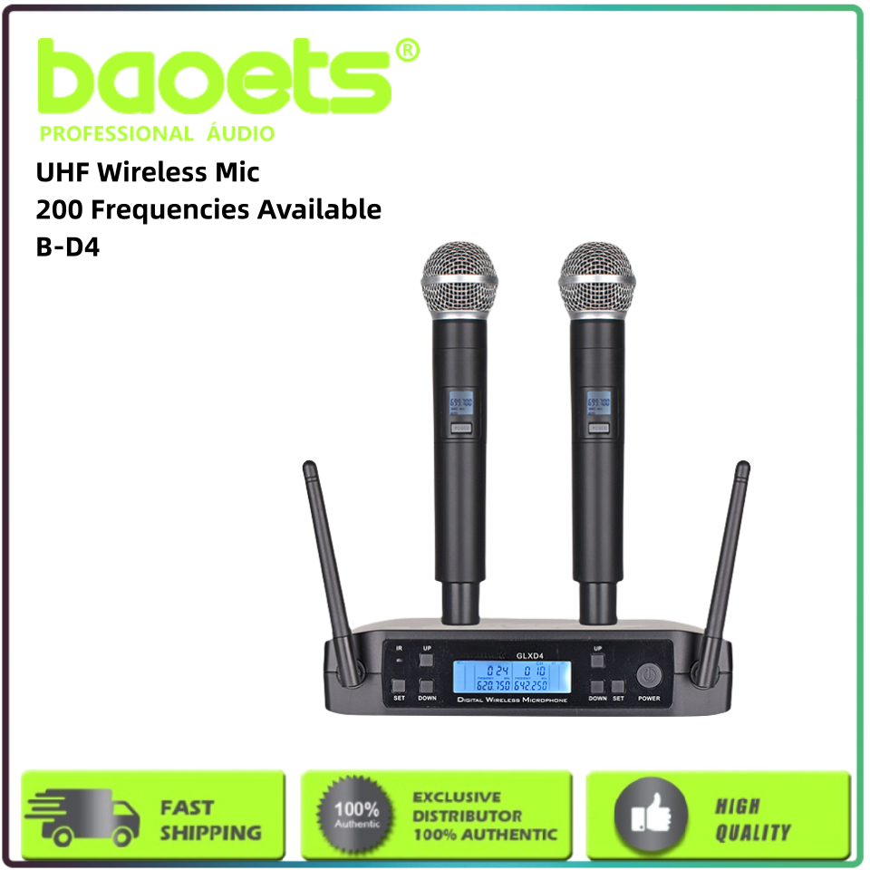 UHF Wireless Microphone for Home & Party Karaoke with 200 Multi-Channel ...