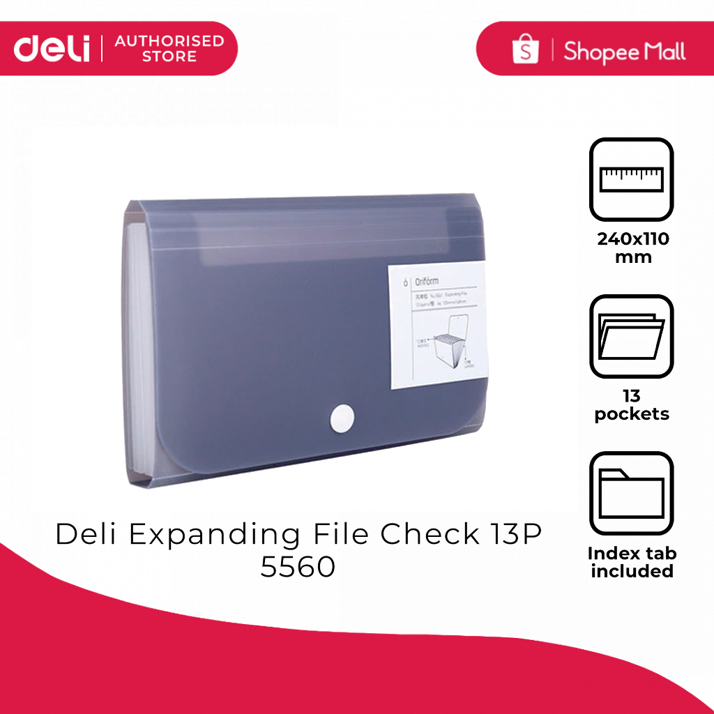 Deli 5560 Expanding File Check 13P (1PC) [75185560PI] | Shopee Philippines