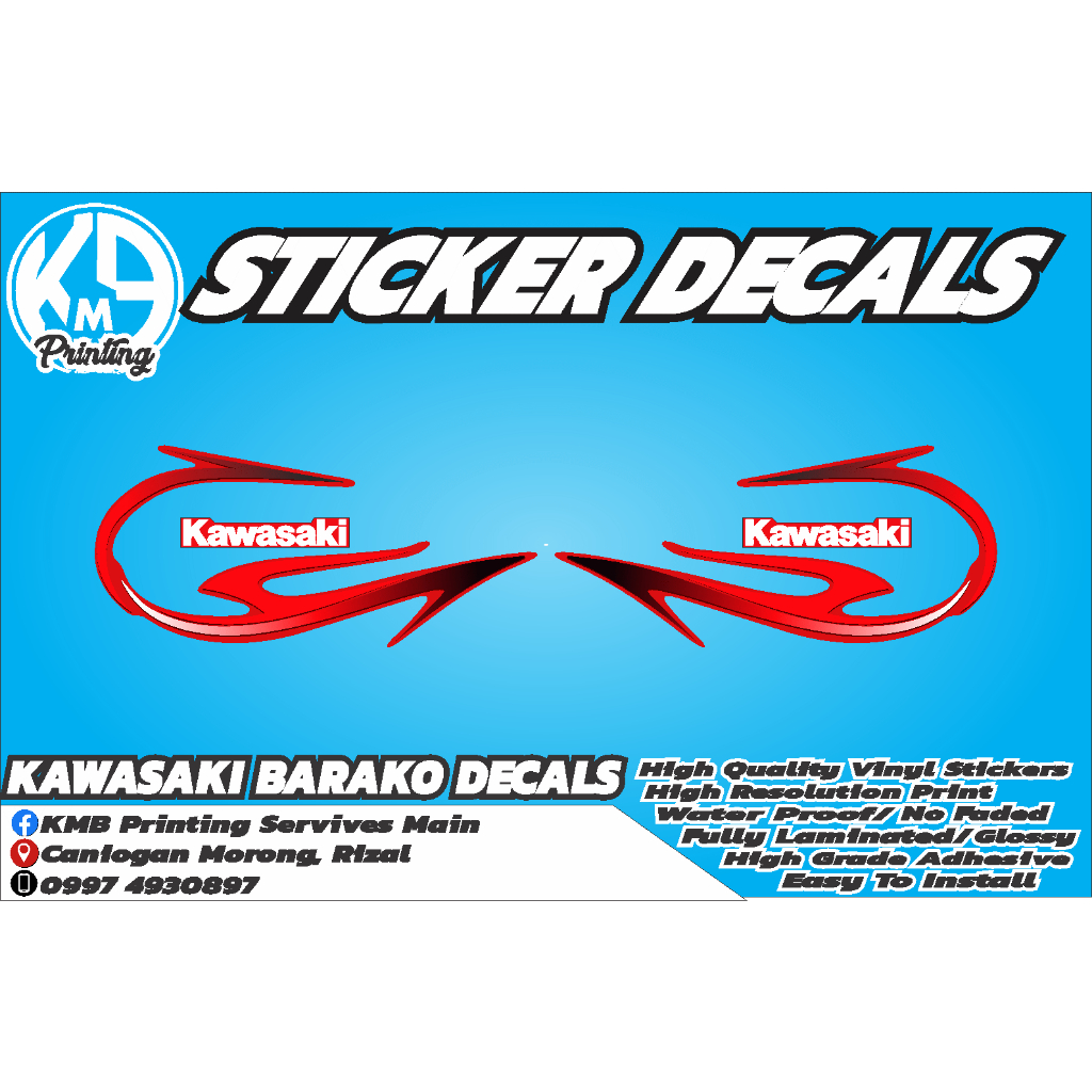 Kawasaki Barako II Stock Tank Only Sticker Decals | Shopee Philippines