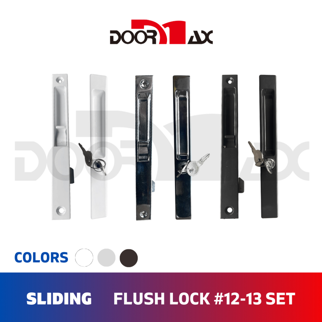 DOORMAX Flush Lock #12-13 Set with Key (White/Chrome/Brown) | Shopee ...