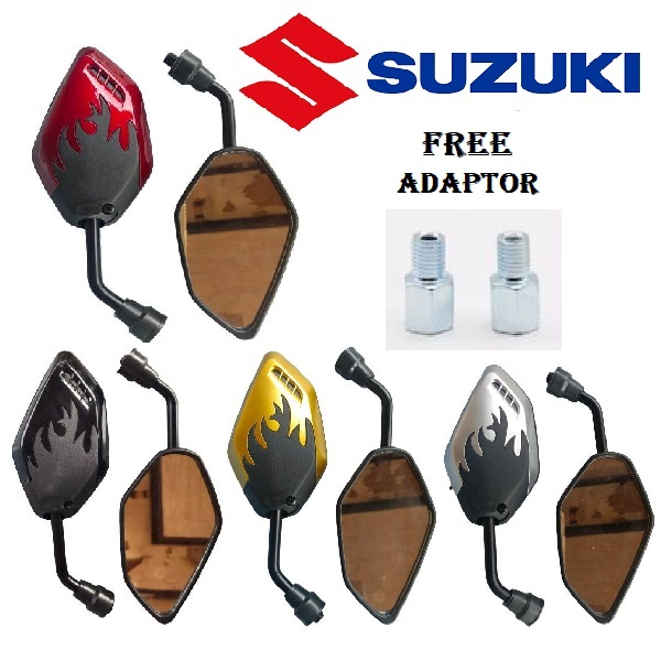 SUZUKI Raider J115 Fi MOTORCYCLE SIDE MIRROR SHORT STEM BLACK STEM ...