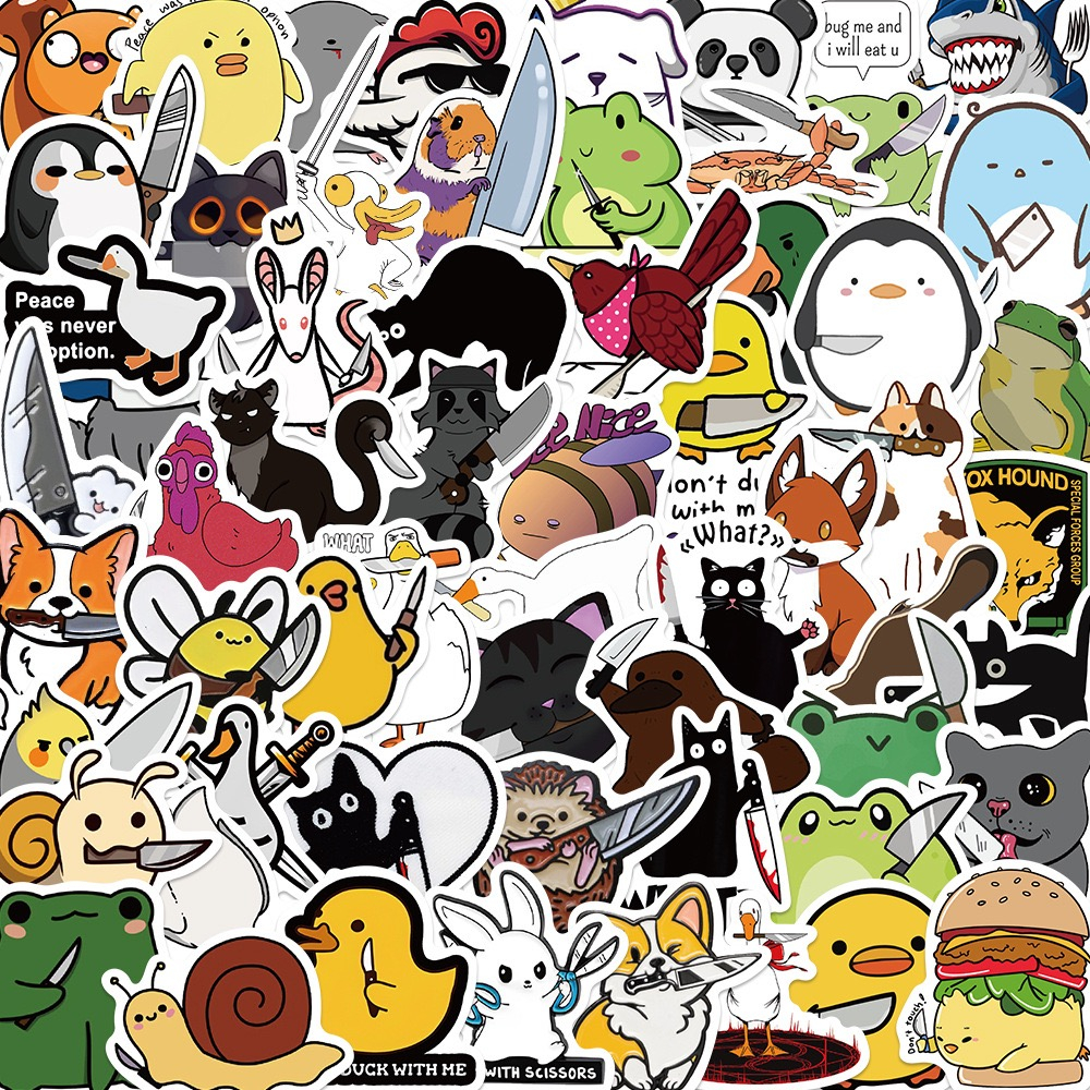 KUSO Funny Animals Series 01 Stickers 60Pcs/Set DIY Fashion Waterproof ...