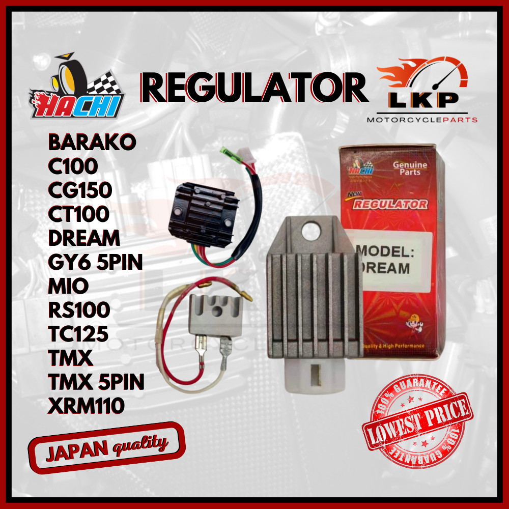 HACHI REGULATOR GY6 5PIN/CT100/BARAKO/C100/XRM110/TMX/DREAM/MIO/CG150 ...