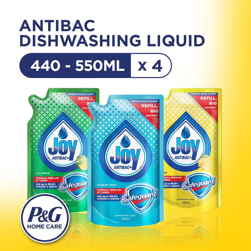 Joy Dishwashing Liquid Antibac Hygiene Fresh Kalamansi Lemon Bundle 440 ...