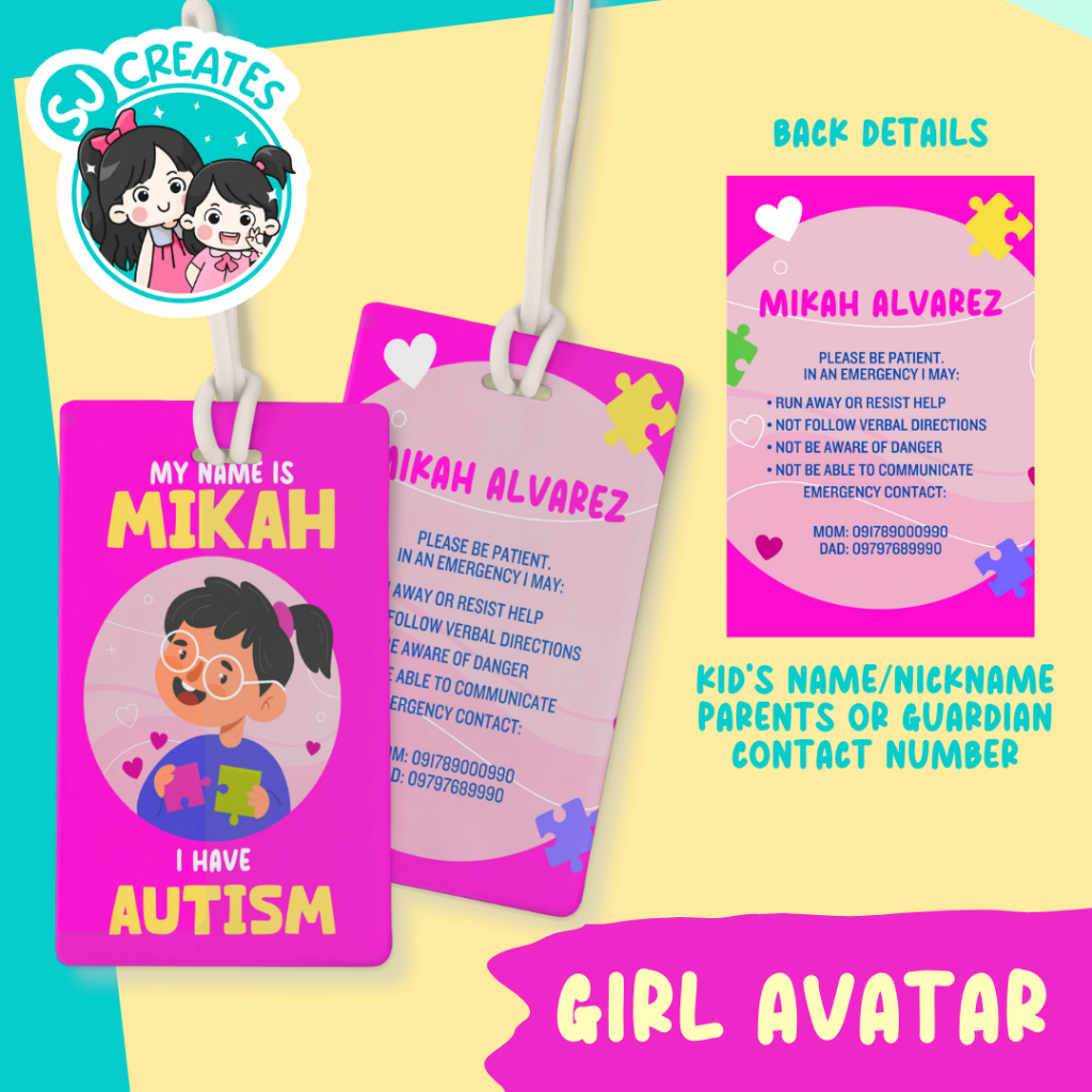 Personalized Autism | Down Syndrome | ADHD PVC Identification Card ...