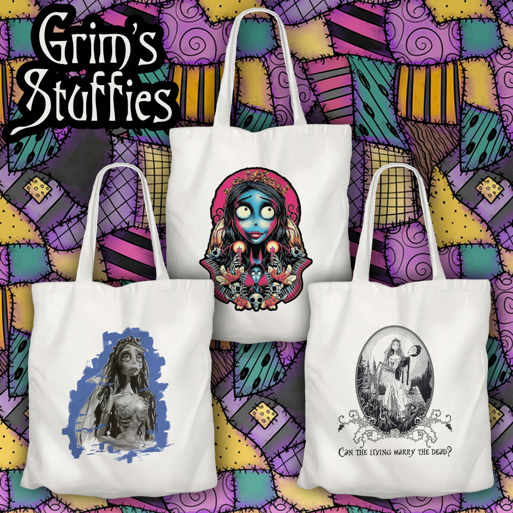 Corpse Bride Tote Bag + Tim Burton, Emily, Victor | Shopee Philippines