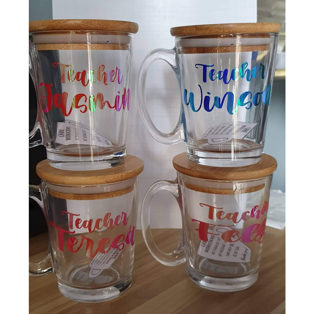 Personalized Clear Mug with box (NAME Decals) | Shopee Philippines