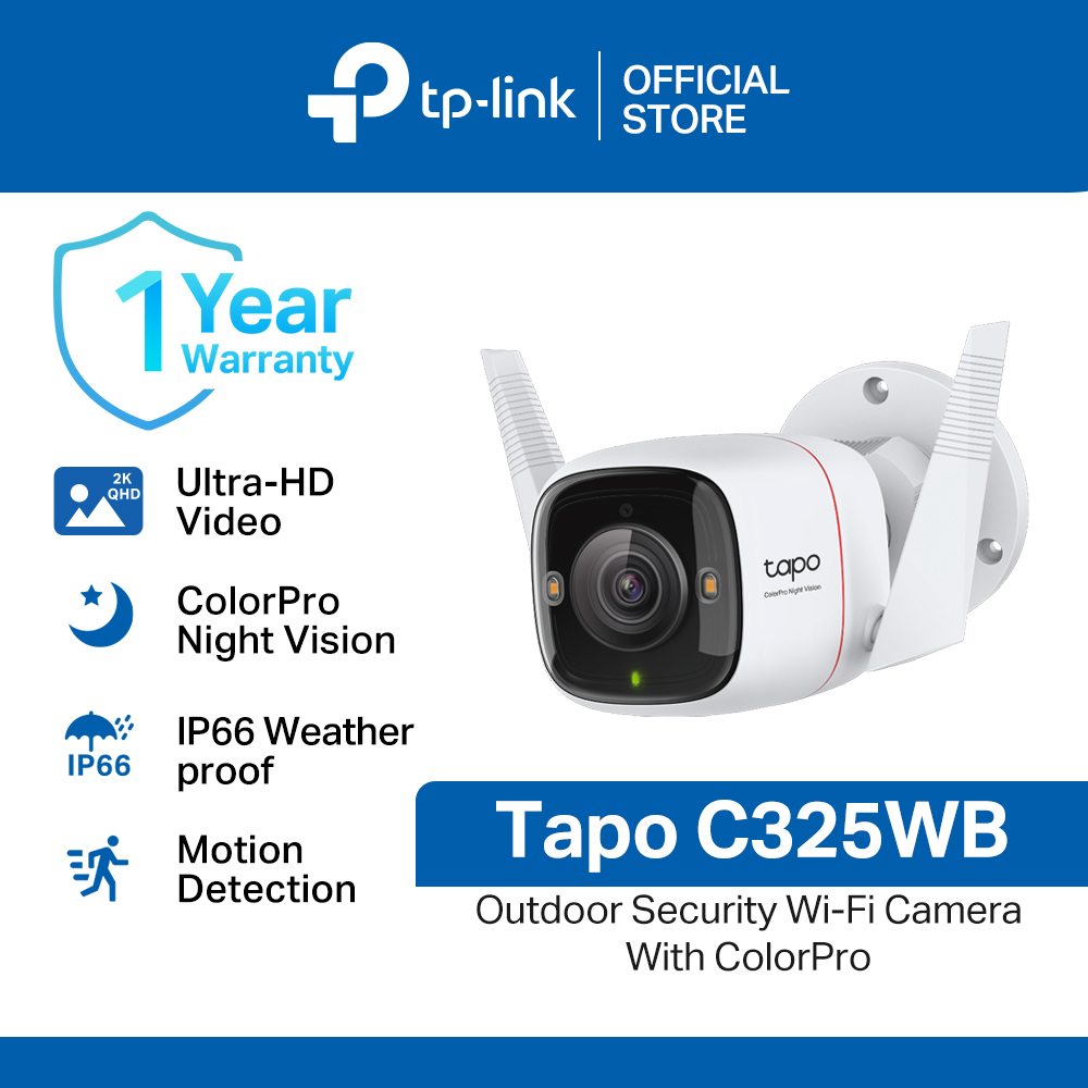 TP-Link | Tapo | C325WB | Outdoor | Security | Wi-Fi CCTV | 2K | 4MP | Night Vision | Person ...