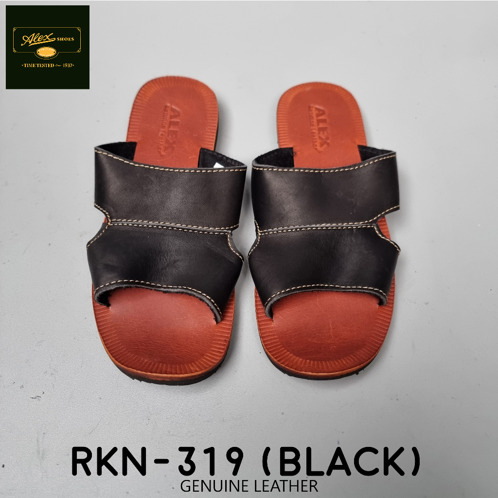 ALEX SHOES MEN'S GENUINE LEATHER TOOLING SLIPPERS/SANDALS/TSINELAS (RYN ...