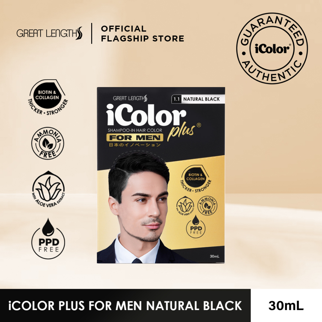 iColor Plus Shampoo-In Hair Color For Men 30ml | Shopee Philippines