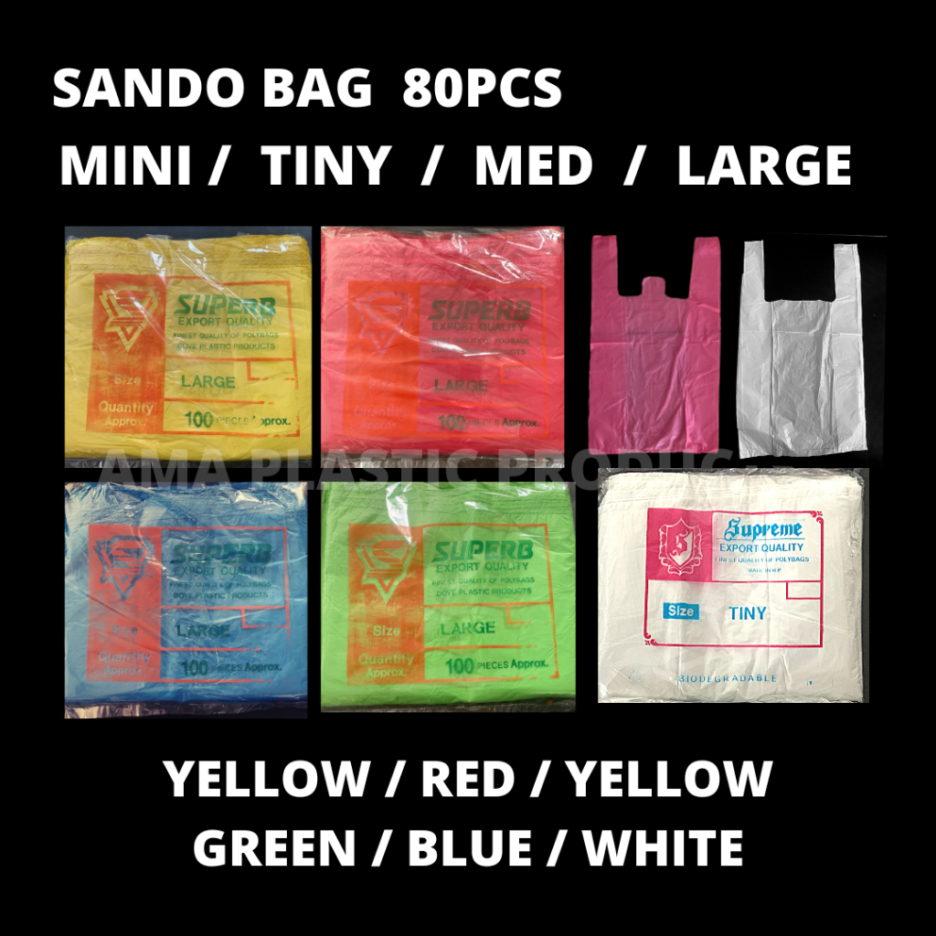 100 pcs Plastic Sando Bag White Colored Transparent / Plastic Bag (Mini ...