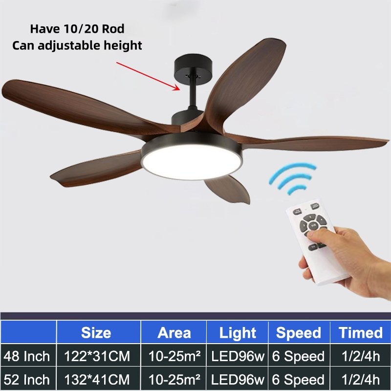 Ceiling Fan with Light And Remot Control Dc Motor Wooded /ABS 5/3 ...