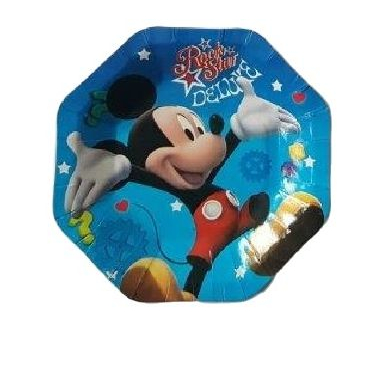 10 pcs 9 inch Mickey Mouse Disposable Octagon Party Paper Plates ...